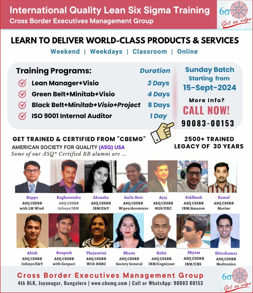 Six Sigma Black Belt Training & Certification - Bangalore, India